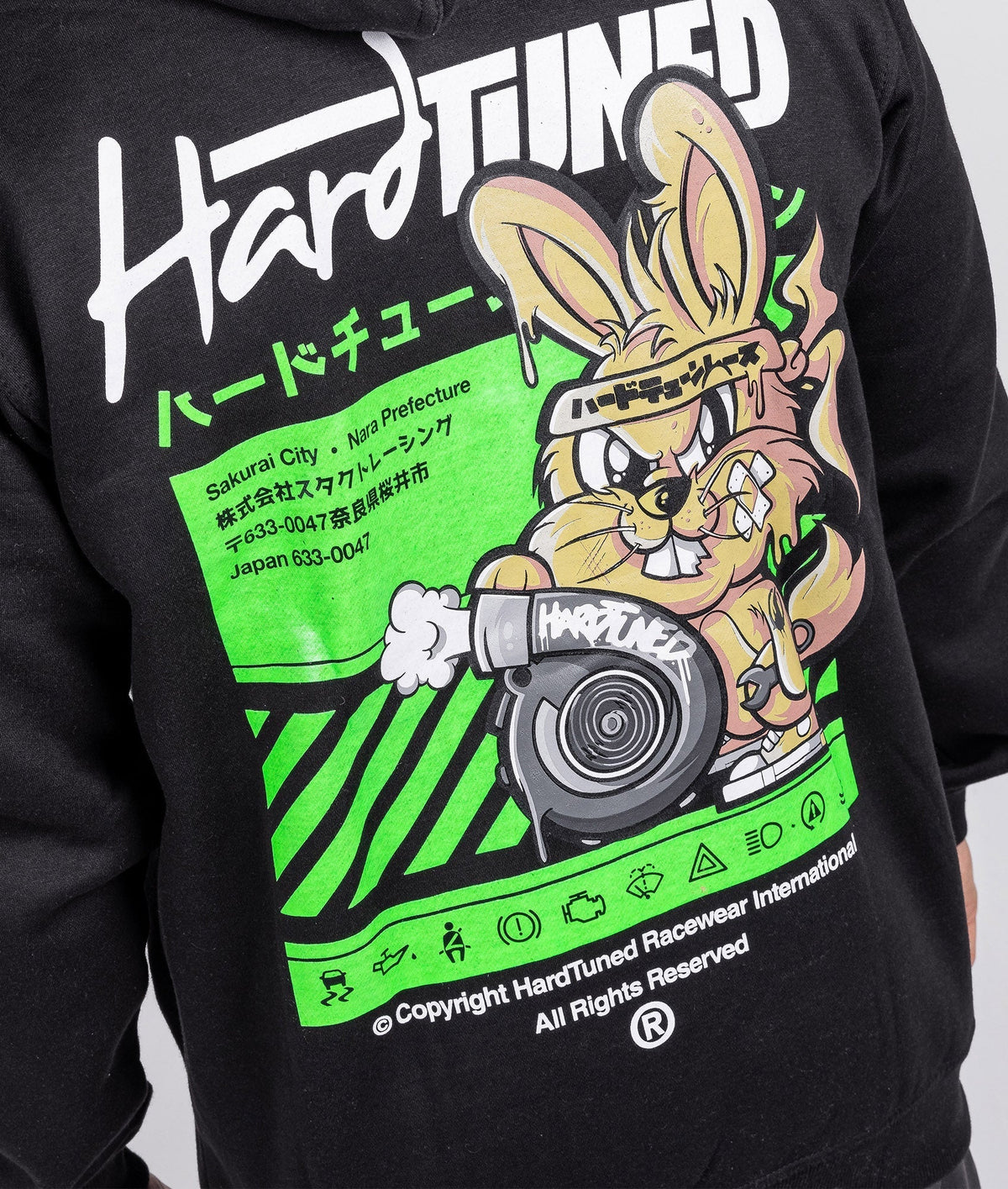 Turbo Bunny Hoodie - Black - Hardtuned